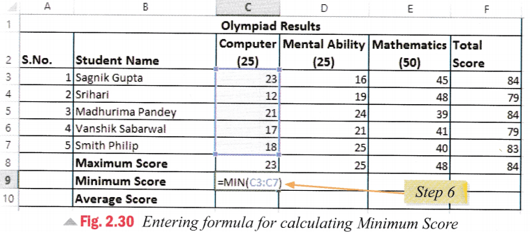 Cbse Notes For Class 7 Computer In Action Calculations In Microsift