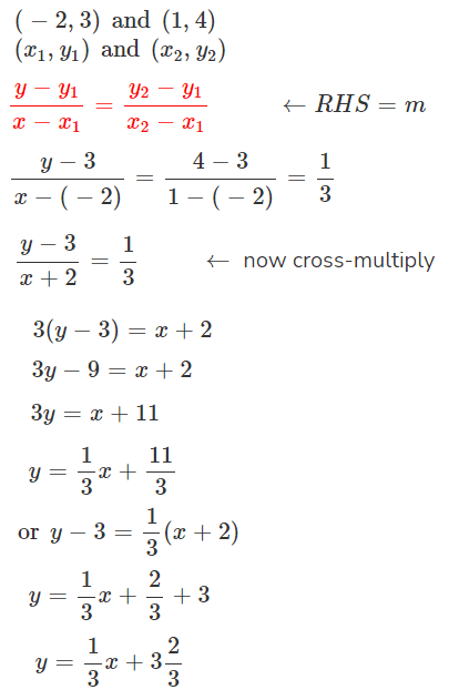 Equation Of A Line With Two Points Formula - Tessshebaylo