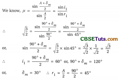 Derivation of Prism Formula : Definition, Angle of Deviation and Solved Examples - CBSE Tuts