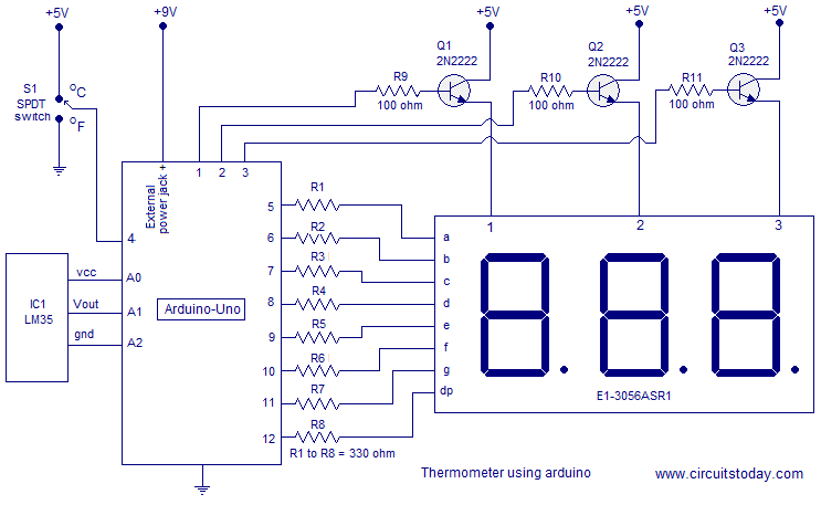 Electronic Thermometer Schematic Diagram - Circuit Diagram