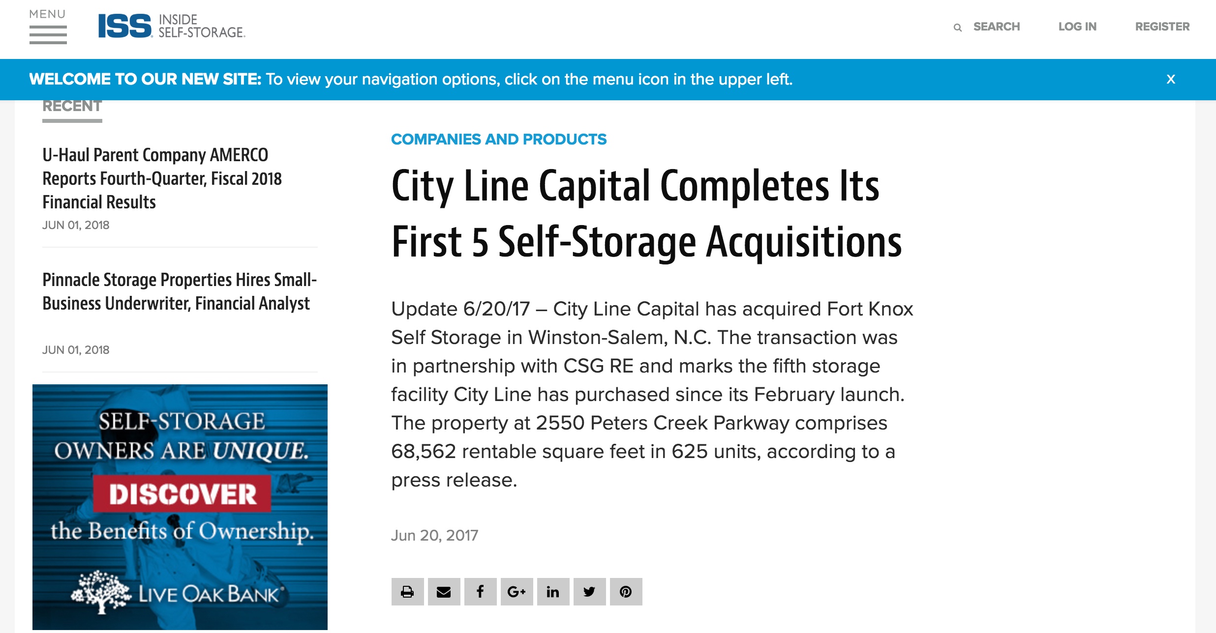 Inside Self Storage - City Line Capital