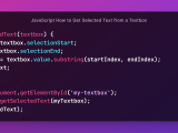 How To Get Selected Text From A Textbox Using Javascript