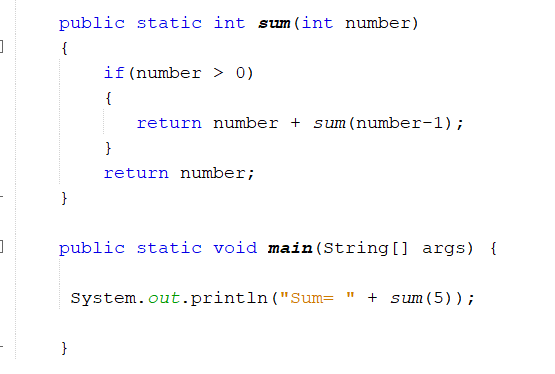 Calculate the Sum of N Natural Numbers by using Recursion in Java - Programming Code Examples