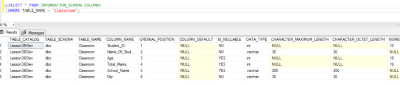 Methods To Find Table Structure In Sql Programming Code Examples