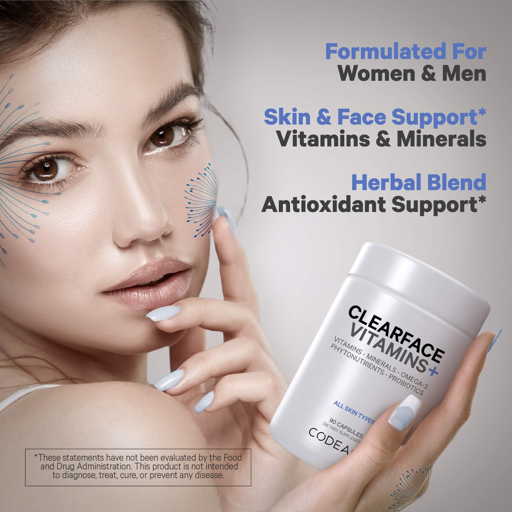 Codeage Clearface Vitamins A E Zinc Niacin Pantothenic Acid Skin