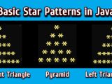 3 Basic Star Patterns In Java Right Triangle Pyramid Left Traingle