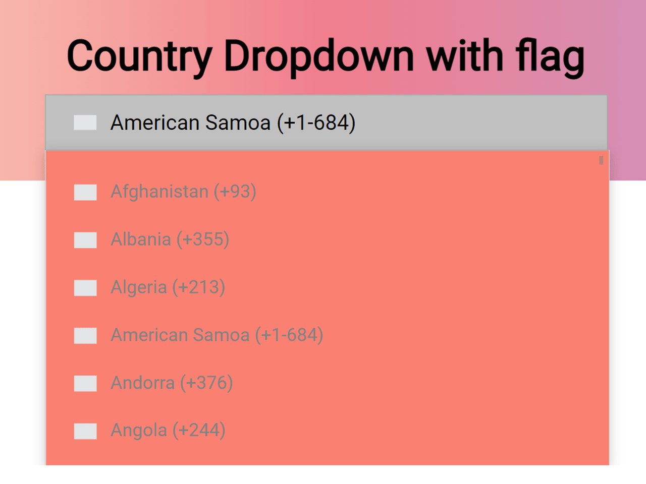 JavaScript Country Dropdown — CodePel