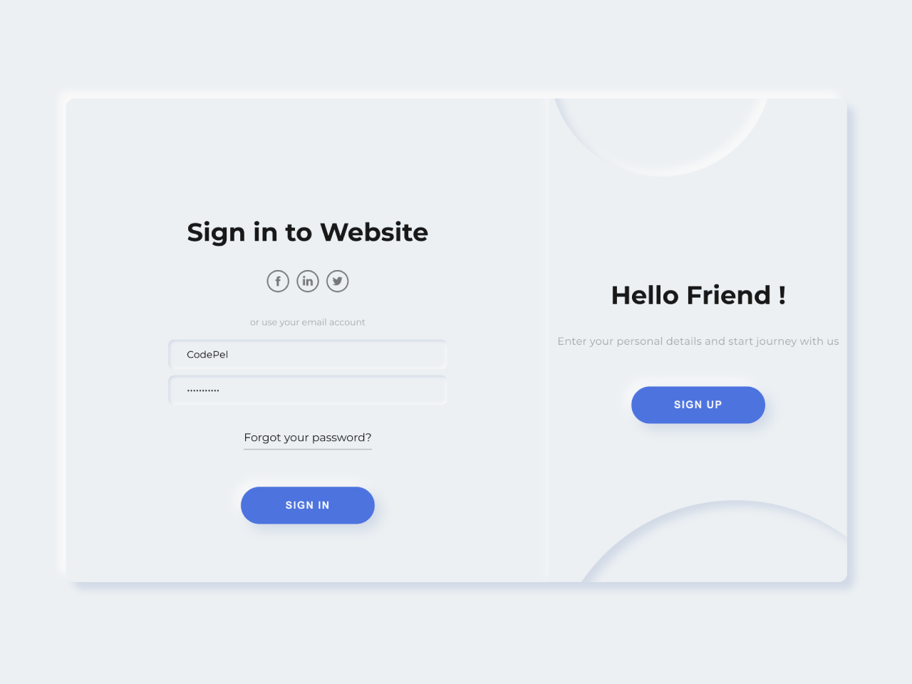 Sliding Login And Registration Form Using Html Css And Javascript — Codepel 6588