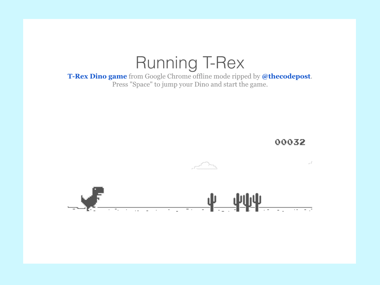 Chrome Dino Game Code with Demo — CodePel