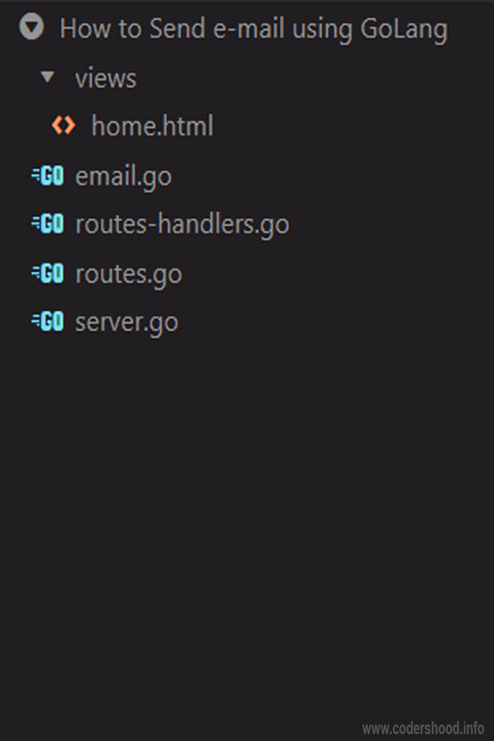 How to Send e-mail using GoLang Folder stucture - Codershood
