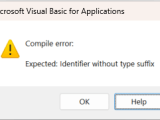 Vba Naming Rules