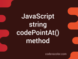 Javascript String Codepointat Method Explanation With Example Codevscolor
