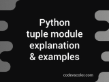 Python Tutorial Part 7 Python Tuple Codevscolor