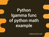 Lgamma Function Of Python Math Codevscolor