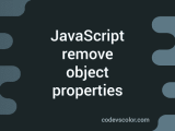 How To Remove Object Properties In Javascript Codevscolor
