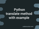 Python Translate Method Codevscolor