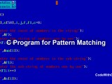 C Program For Pattern Matching Code With C