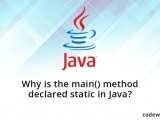 Why Is The Main Method Declared Static In Java Code With C