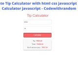 Create Tip Calculator Using Html Css And Javascript