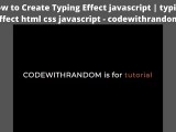 How To Create Typing Effect Using Javascript Source Code