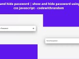 Show Hide Password Eye Icon With Html And Javascript