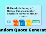 Random Quote Generator Using Html Css And Javascript