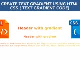 Create Text Gradient Using Html Css Text Gradient Code