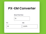 Pixel To Em Converter Using Html Css Javascript