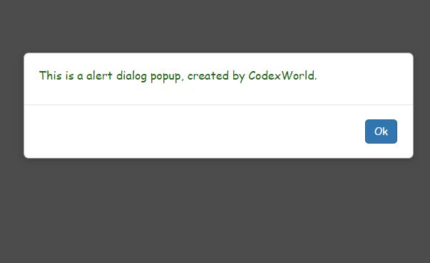 Alert Dialog Box Using jQuery and CSS - CodexWorld