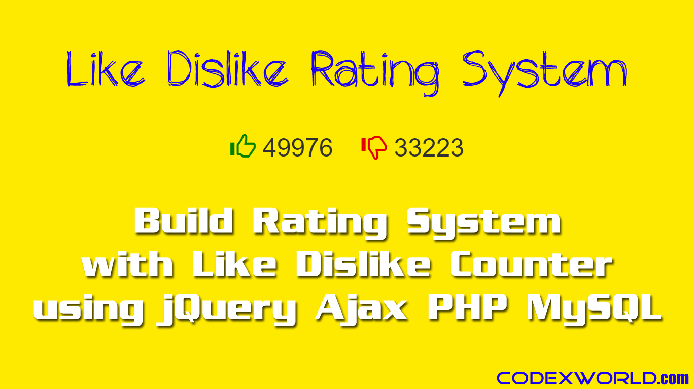 Like Dislike Rating System With Jquery Ajax And Php Codexworld