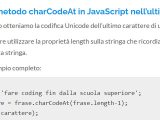 Javascript Charcodeat Codifica Unicode Di Caratteri