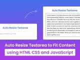 Auto Resize Textarea In Html Css Javascript
