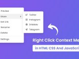 Custom Right Click Context Menu In Html Css Javascript