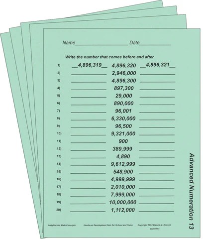 Numeration Conceptual Learning Materials
