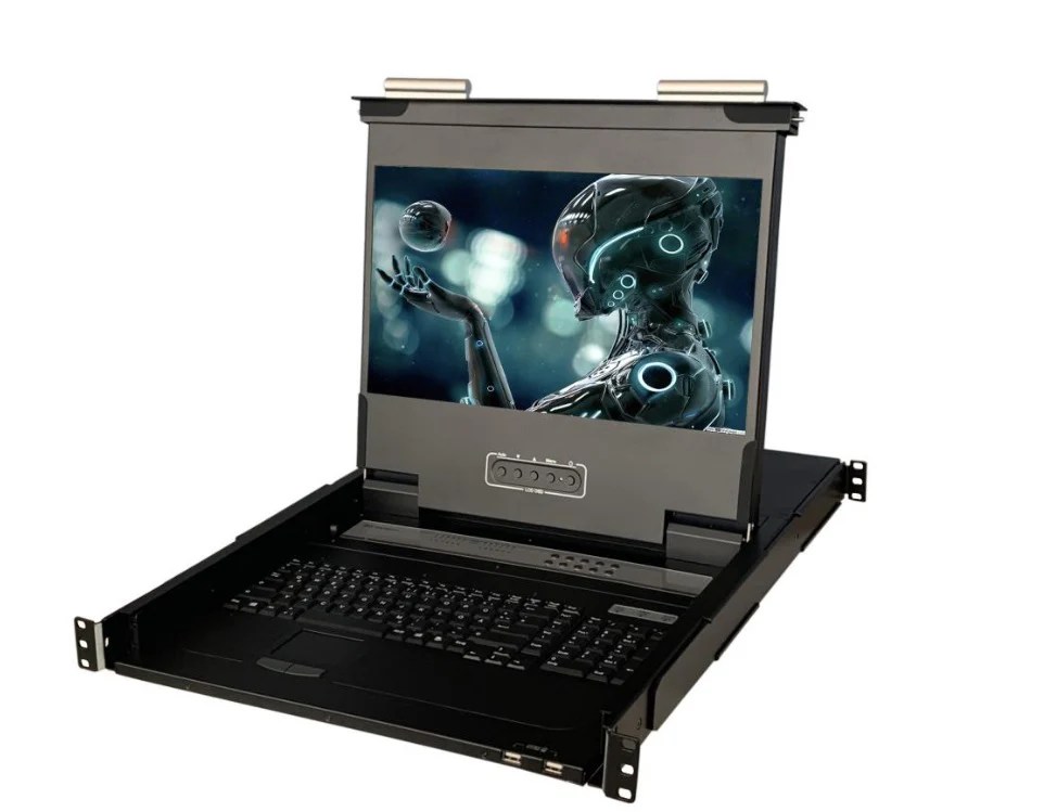 1u 17 3 Inch Rackmount Rugged Lcd Console Drawer W Integrated Dvi D K