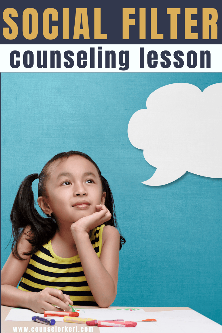 Social Filter Lesson: Think It or Say It Activity for School Counseling