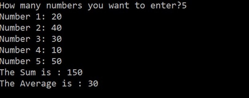 Calculate Sum And Average Of An Array In C Programming Pseudocode