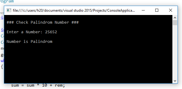 Palindrome Number Series In C Programming Pseudocode Example C