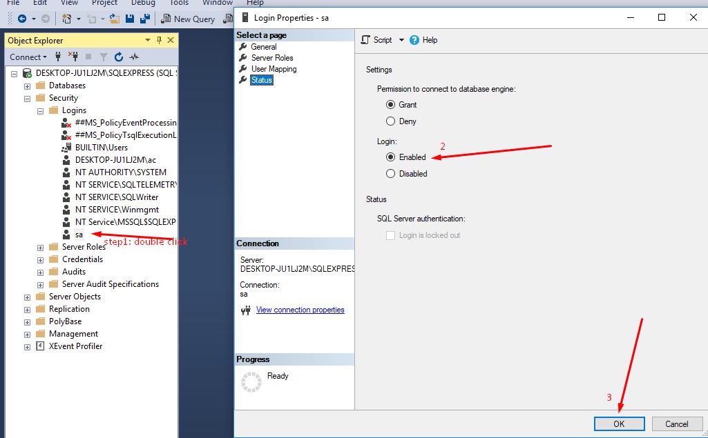 Login Failed For User ‘sa Microsoft Sql Server 2017 Error 18456 Programming Pseudocode