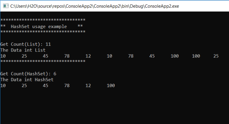 C Hashset Vs List Programming Pseudocode Example C Programming Example