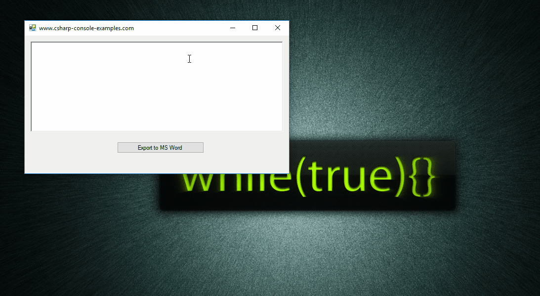 C Export Data To Ms Word Programming Pseudocode Example C Programming Example