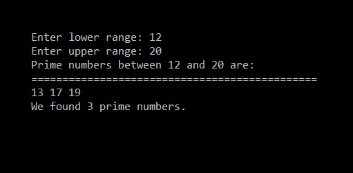 Find How Many Prime Numbers In An Interval In C Programming Pseudocode Example C