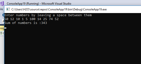Adding Two Numbers Together On The Same Line In C Console App Programming Pseudocode Example