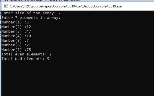 C Program To Count Even And Odd Numbers In Array Programming Pseudocode Example C