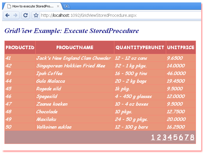 How To Execute Storedprocedure Using Sqldatasource In