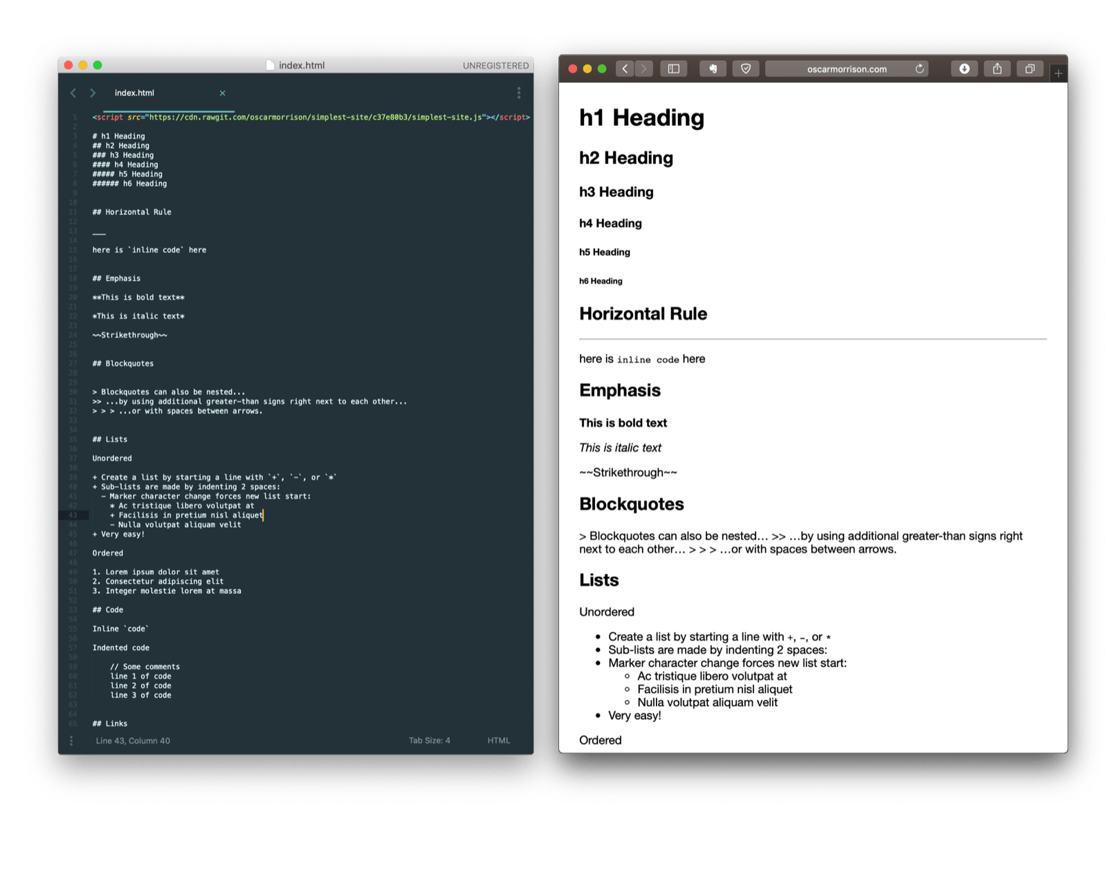 Create Webpage From Markdown Md Pagejs Css Script