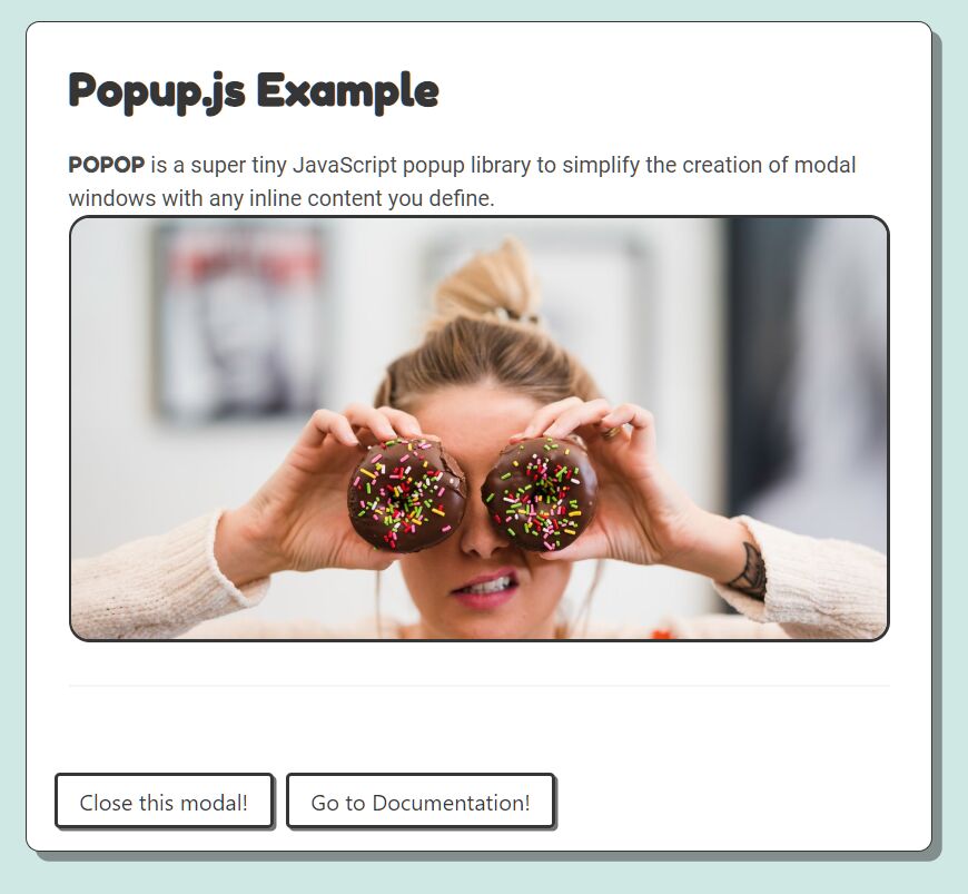 Create Modal Windows With Any Content - popop.js | CSS Script