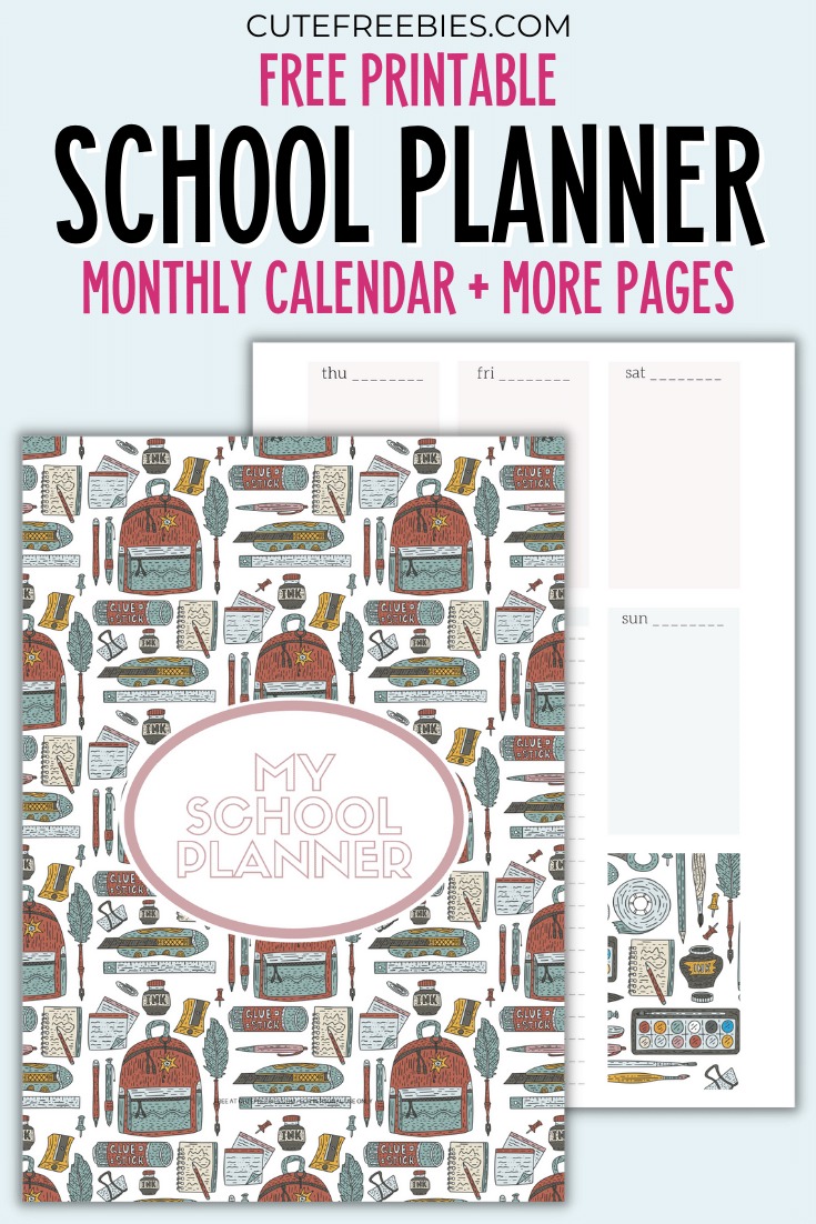 Free 2025 2026 Printable School Planner Template - Cute Freebies For You