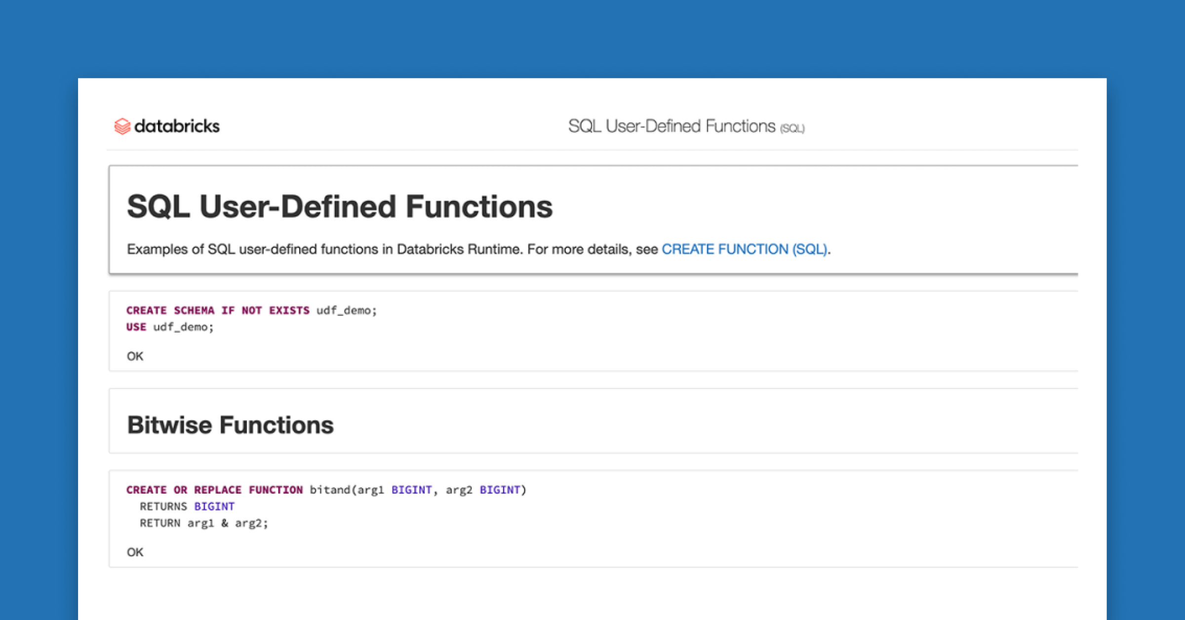 Introducing Sql User Defined Functions Databricks Blog