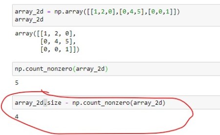 Numpy Count Nonzero Method: How to count Zero elements in array